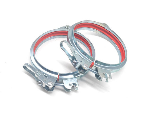 Adjustable Bolt Lock Ring 100mm Duct Hose Clamp For Dust Extraction Flanged