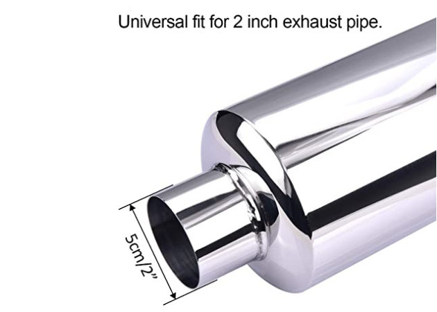 2" Inlet 3" Outlet Sus409 14.8" Length Universal Exhaust Muffler For Suv