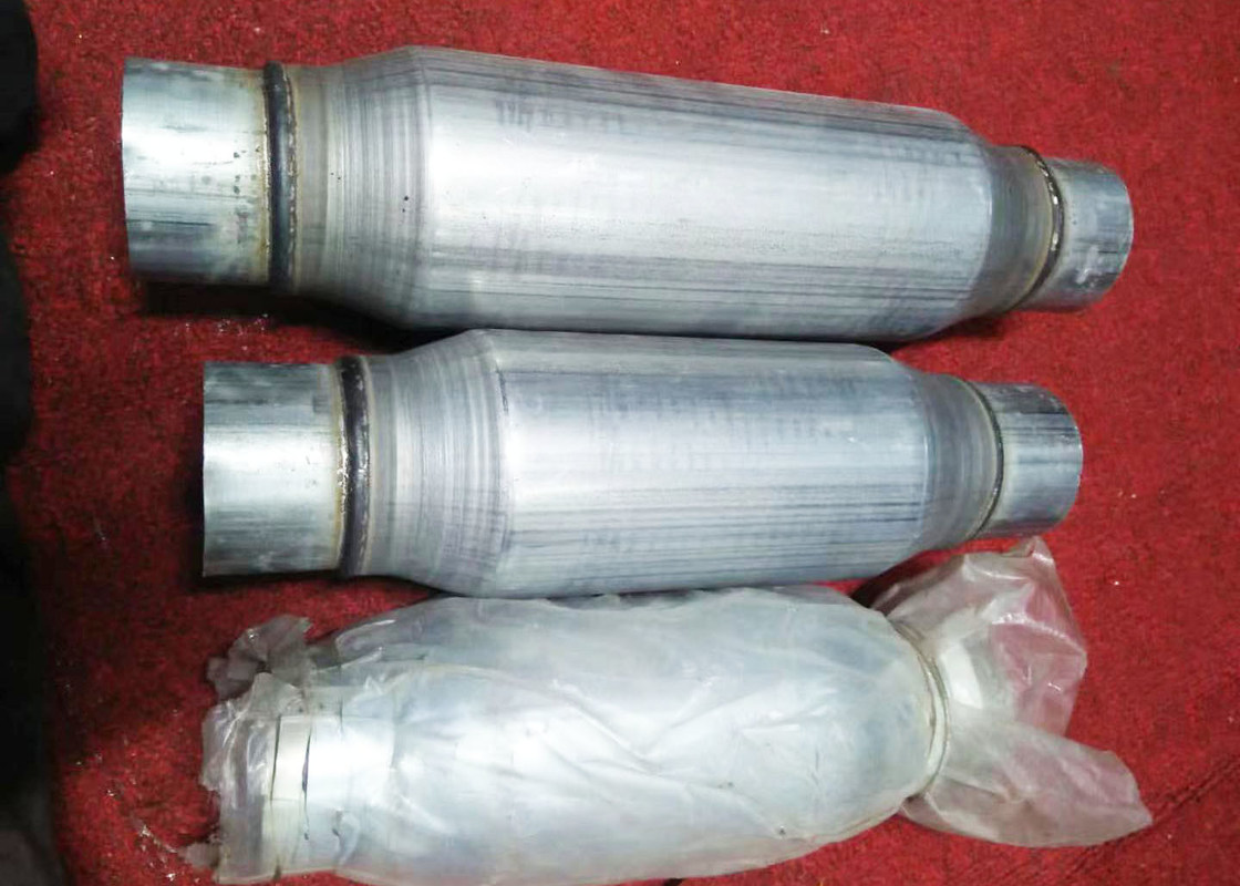 Aluminized Bottle Style 2.25 Inlet 2.25 Outlet Car Exhaust Resonator ...