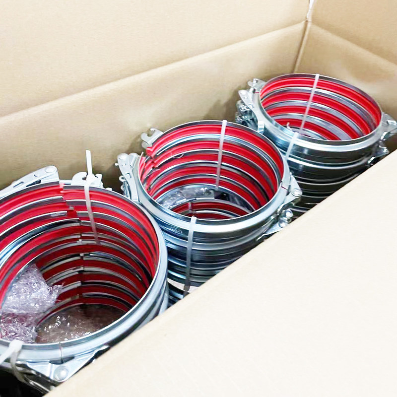 Gasket Round Ducting Galvanized Steel Clamps Quick Release Diameter 150mm