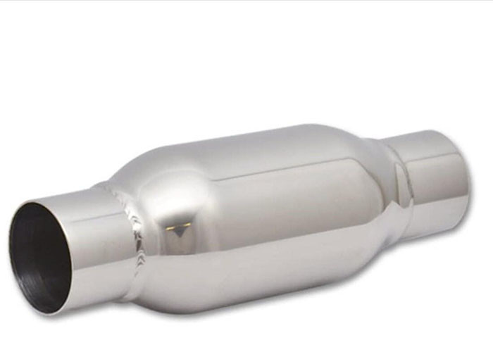 Polished 12 Inches Long Bottle Style Resonator 2.5 Inches Inlet / Outlet