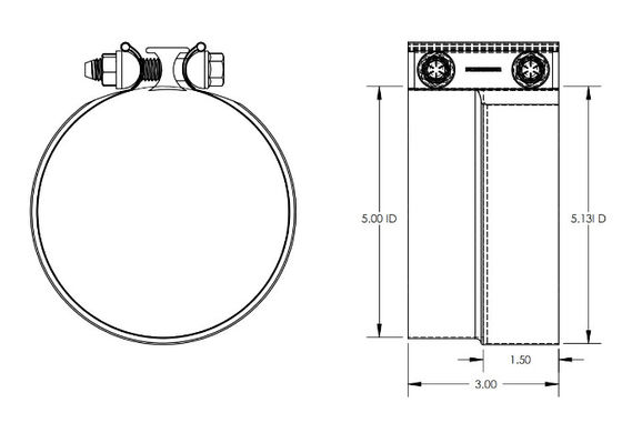 0.77 Pounds 3" Lap Joint Exhaust Band Clamp