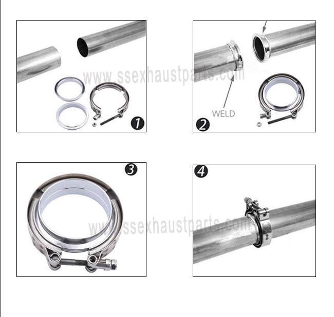 Quick Release Grooved 6 Inch Stainless Steel Exhaust Clamps