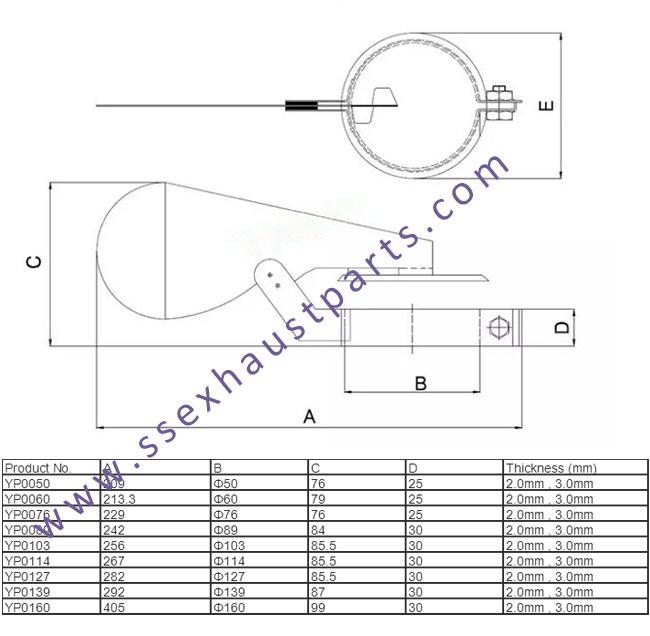 Mild Steel 2.0mm 3.0mm 7 Inch Exhaust Rain Cap