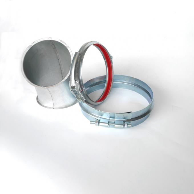 1.0mm Round Duct V Band Clamp 4 Inch Galvanized Steel Lever Lock Ring