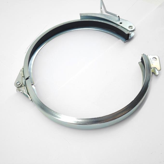 1.0mm Round Duct V Band Clamp 4 Inch Galvanized Steel Lever Lock Ring